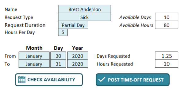 Time Off Tracker Template – HowtoExcel.net