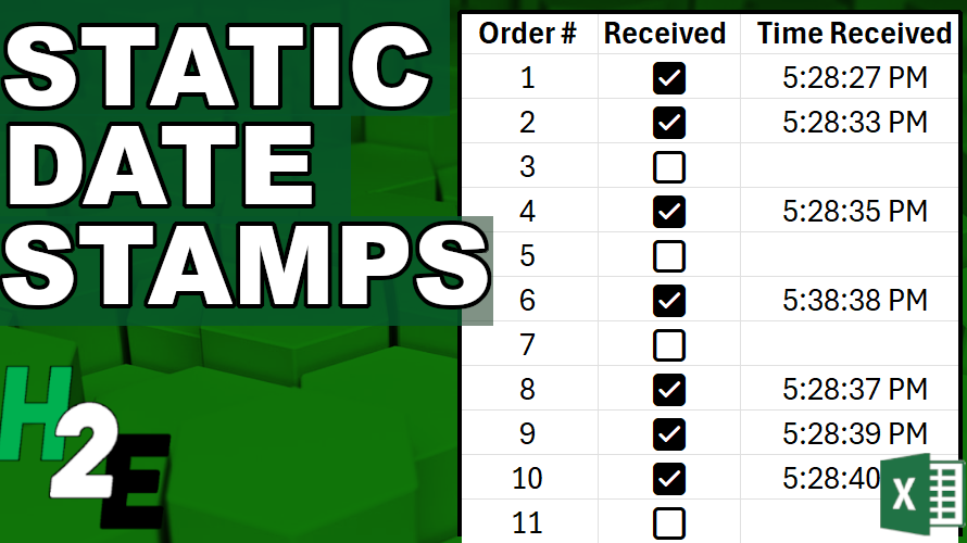 Adding Static Timestamps In Excel Using Checkboxes