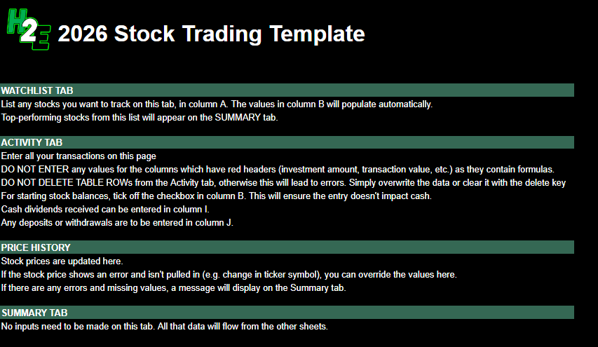 2026 Stock Trading Template (FREE!) - HowtoExcel.net